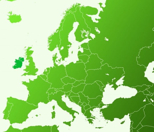 How do the Irish see the Map of Europe?