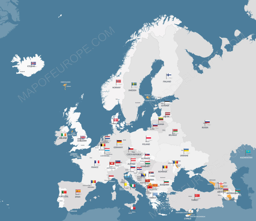 Europe Flag Map