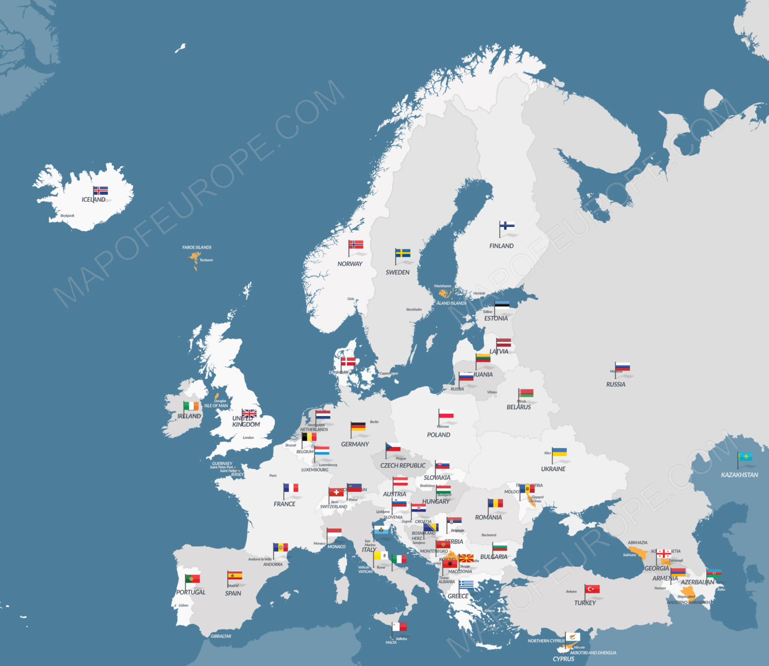 Europe Flag Map